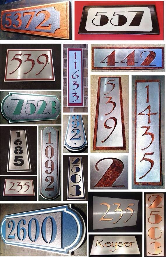 Custom Steel House Numbers Address Plaque. by Rancidmetals on Etsy