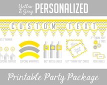 Popular items for yellow gray party on Etsy