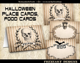 Halloween food cards | Etsy