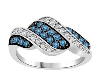 Popular items for diamond wave ring on Etsy