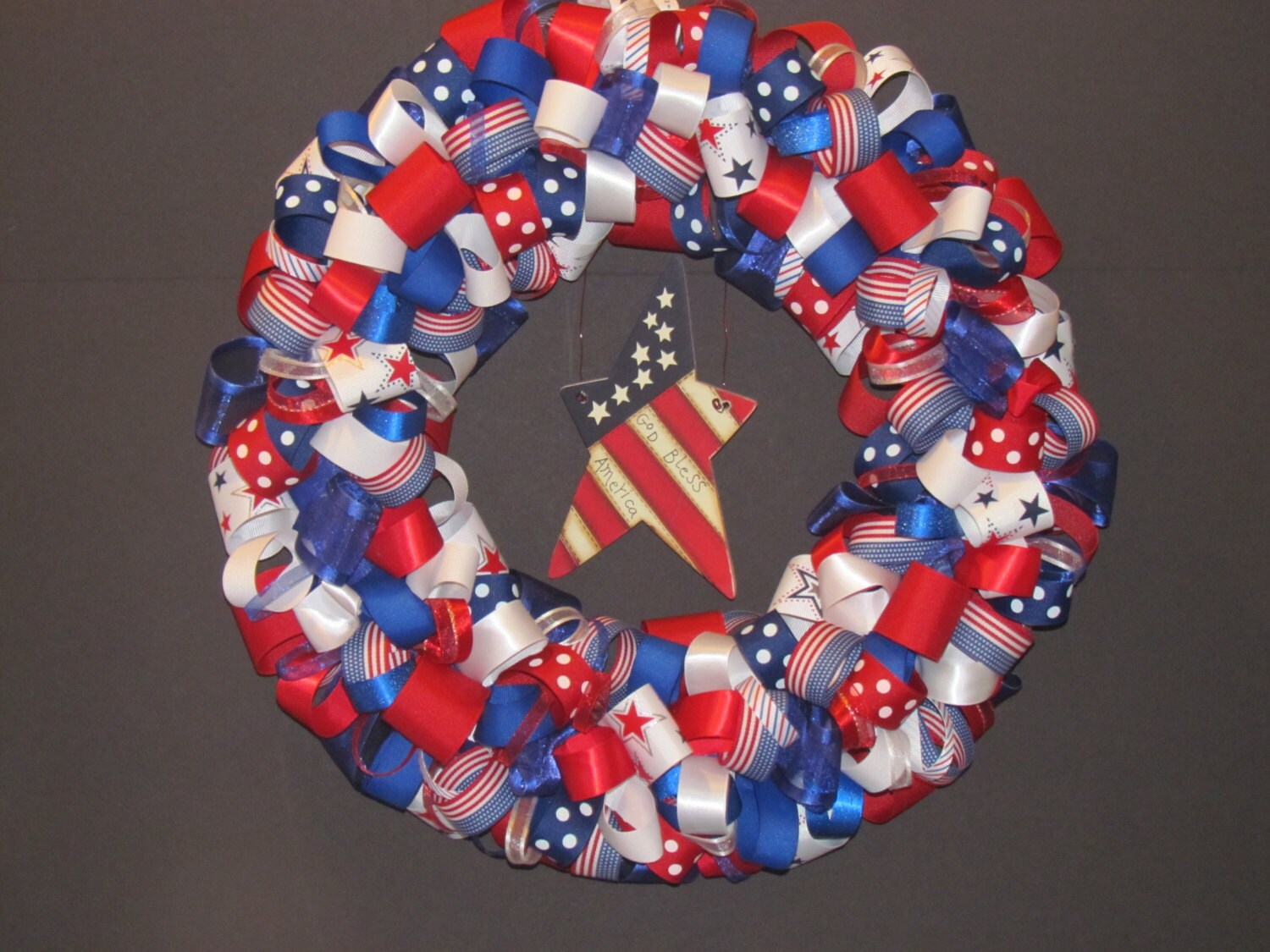 Patriotic Ribbon Wreath