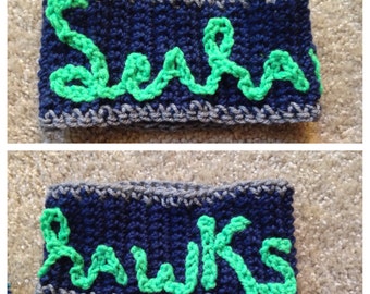 Handmade "Seahawks" crochet headband