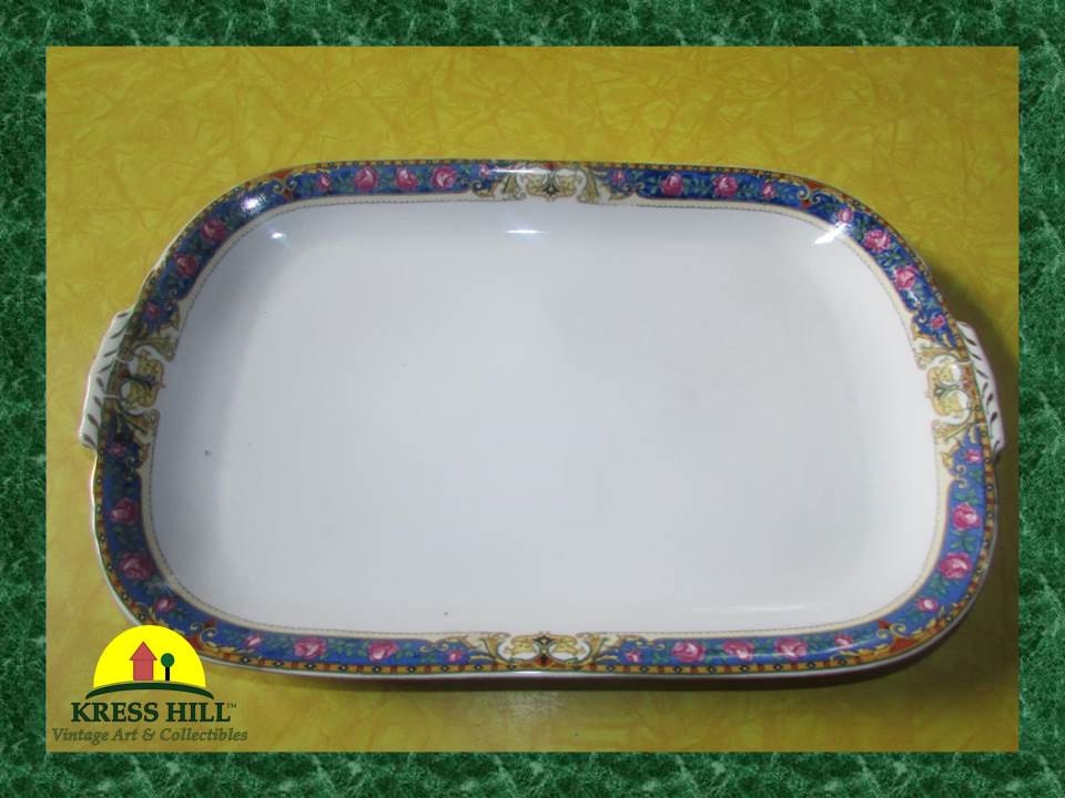 Vintage Numbered Victoria China Large Floral Serving Platter Tray, Made ...