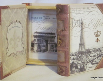 Victorian Image 'Eiffel Tour' Small Book Box Embellished with Gold Foil ...