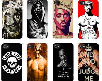 2Pac Rapper Tupac Shakur Black Rap iphone Cover 4 4s 5 5s Hard Case