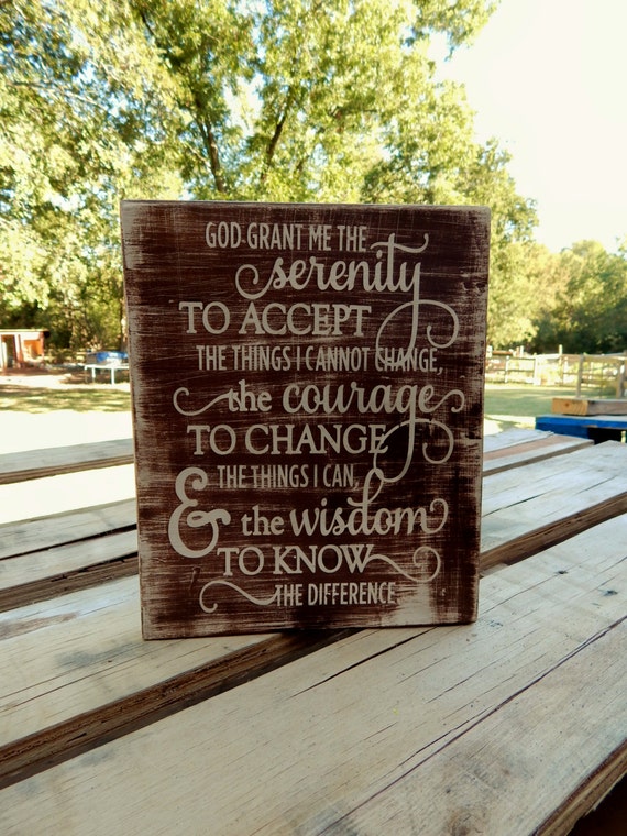 Serenity Prayer Wooden sign Religious Sign by HowGreatThouArts