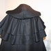 CAPE / CLOAK Black Double Capulet 100% WOOL with hood
