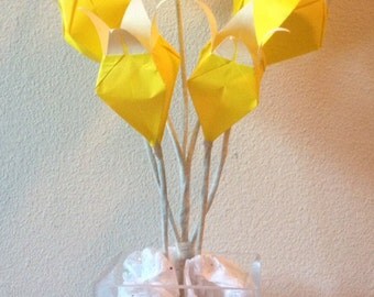 Origami Bell Flower Light String by BevsOrigamiCreations on Etsy