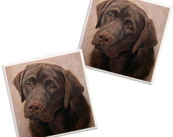 Chocolate Labrador Retriever, Labrador Coasters, Dog Coasters ...