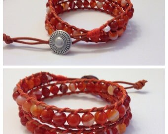 Double wrap beaded bracelet by BelliniWrapBracelets on Etsy