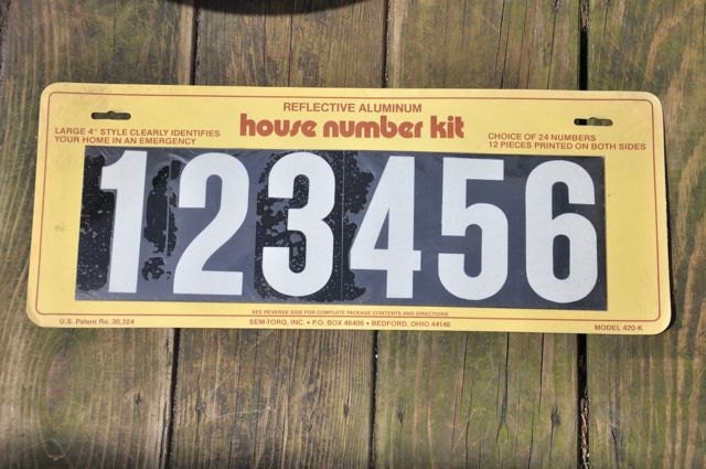 large 4'' reflective house number kit aluminum