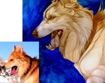 Unique dog pencil drawing related items | Etsy