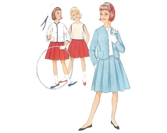 Vintage 60s Simplicity 4764 Girls Skirt Jacket and Blouse Separates sz ...
