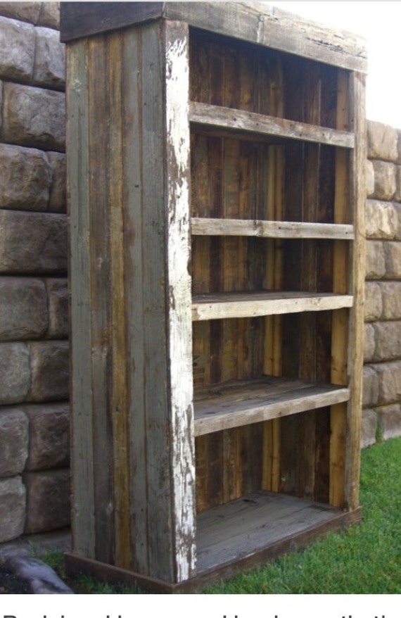 Items similar to Rustic reclaimed bookshelf on Etsy