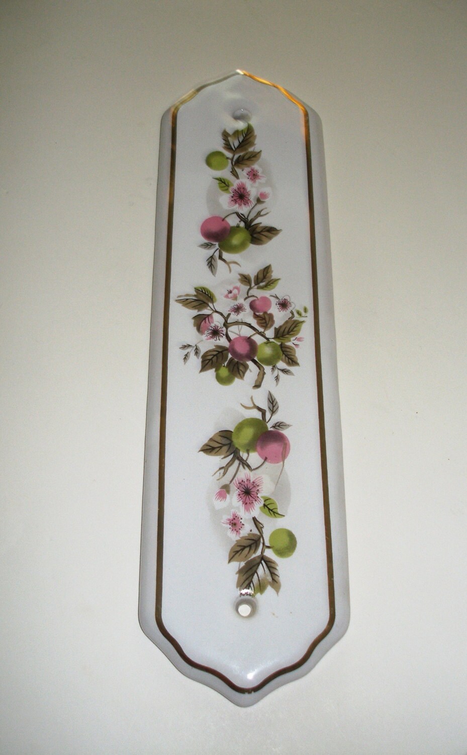 SALE……Vintage Porcelain or Ceramic Backplate Beautiful Floral/ Fruit ...