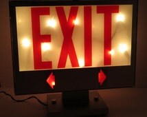 Unique exit sign related items | Etsy