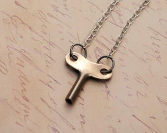 Items similar to Clock Key Necklace, Vintage, Pearls, Steampunk ...