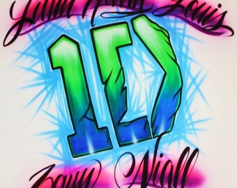 Airbrush T Shirt One Direction Band Member Names, Airbrush One ...