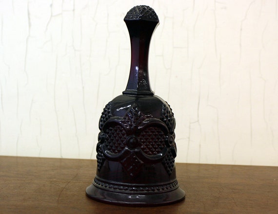 Vintage Avon Cranberry Glass Bell Christmas by LittleRedHenVINTAGE