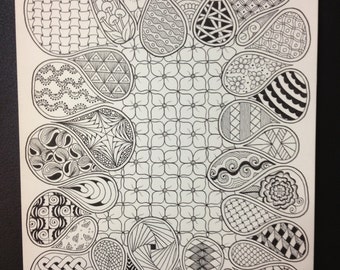 DIY Bookmark Printable Coloring Page-Zentangle-Henna inspired