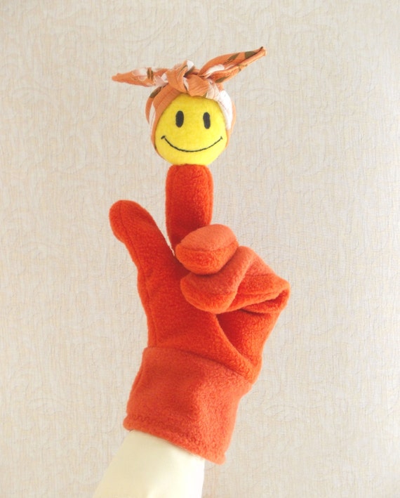 Hand puppet cute toy glove puppets smiley face puppet hand