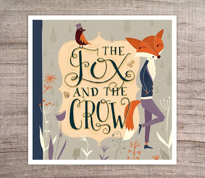 Aesop's Fables Fox and the Crow Print 8x8 storybook