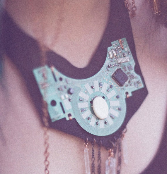 Items similar to Computer Chip Necklace. Cyber, Futuristic, Sci Fi ...
