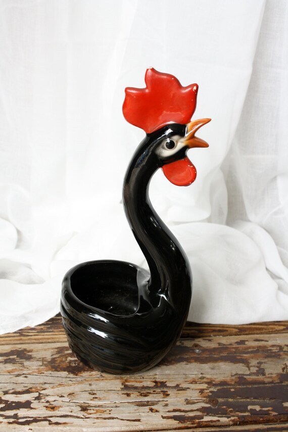 Vintage Ceramic Rooster Planter