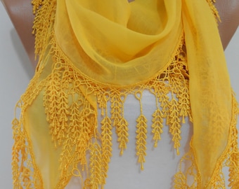 Bright yellow scarf | Etsy