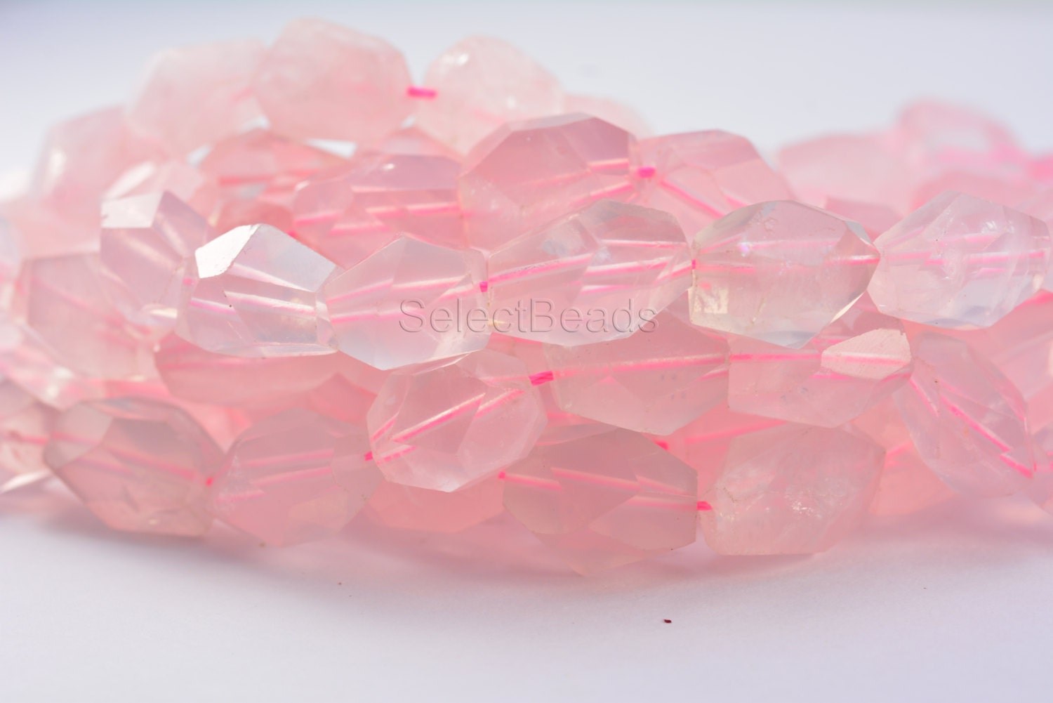 Rose quartz, nugget,13x18mm, pink, quartz, ice, jewelry making, jewelry ...
