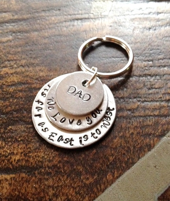 Dad Keychain Daddy Keychain Handstamped Keychain Personalized