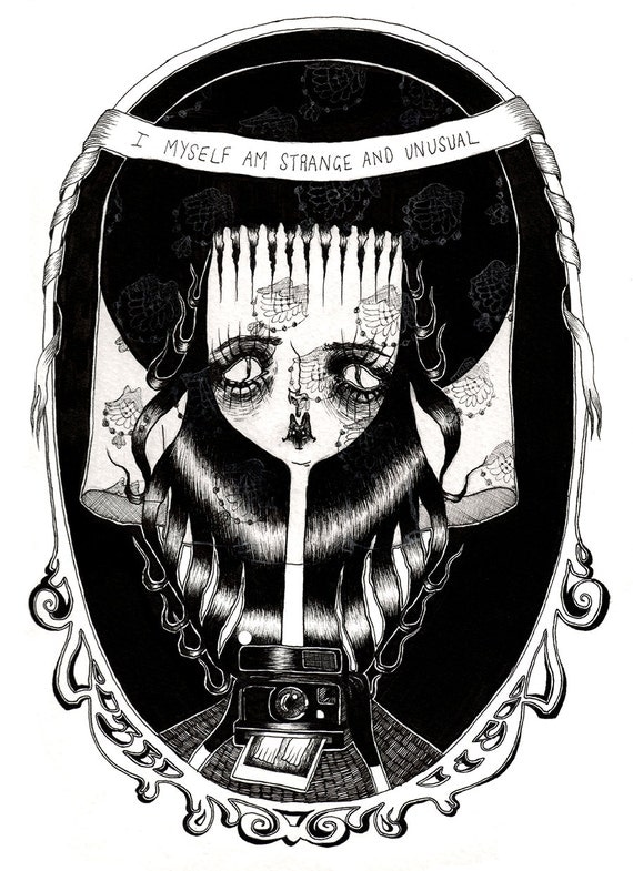 Lydia Deetz Beetlejuice Original Drawing Illustration Print by
