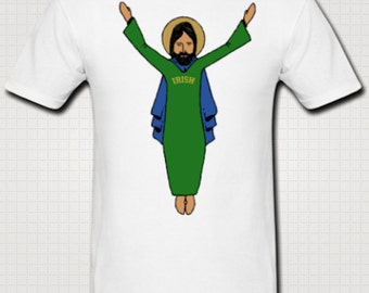 Men's Touchdown Jesus T-Shirt for Notre Dame Fighting Irish Fans ...