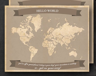 World Travel Map Printable Editable World Travel Map Instant