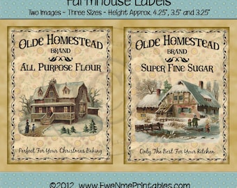 Flour sugar labels | Etsy