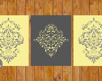 Damask wall art | Etsy