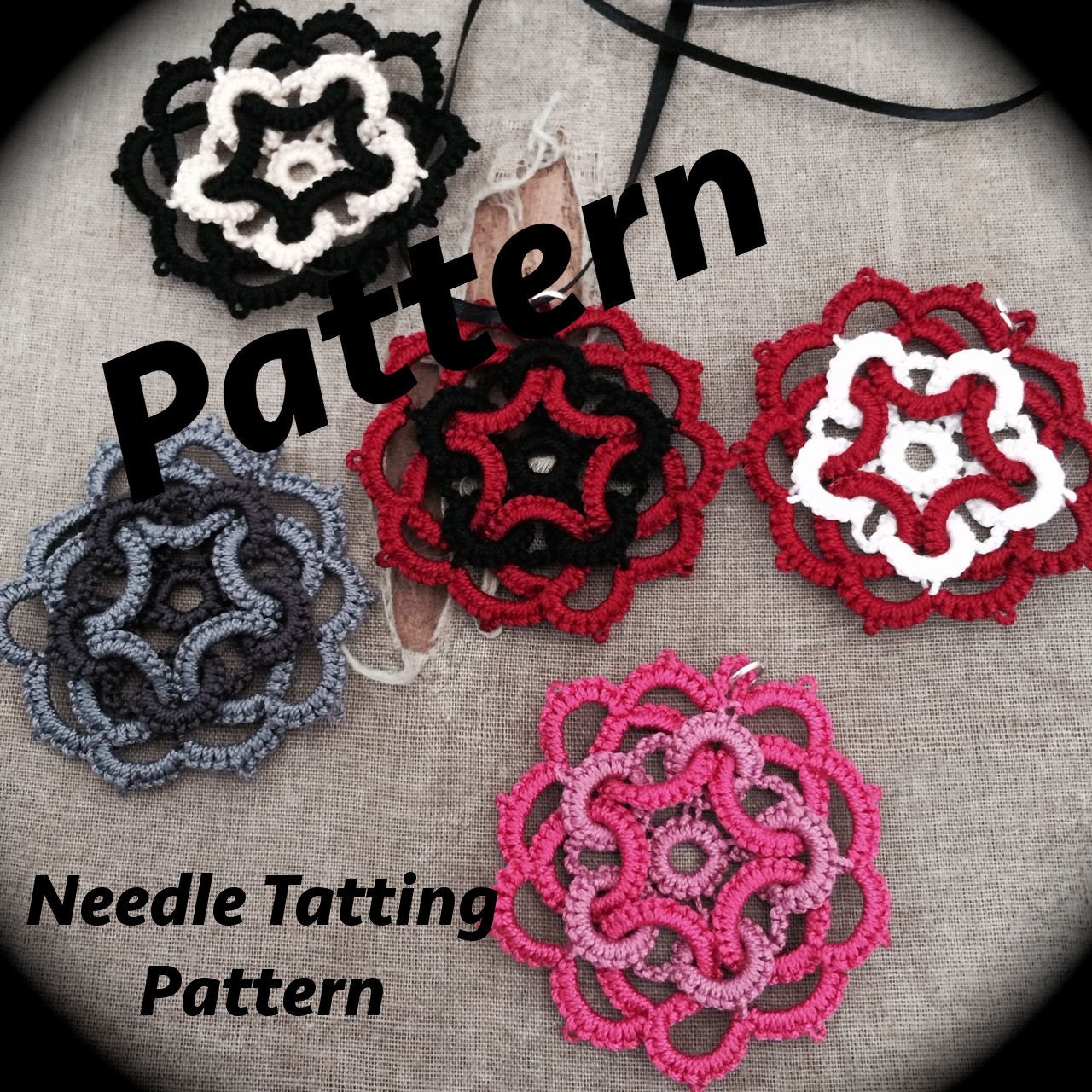 PDF Needle Tatting Pattern Star Flower Motif