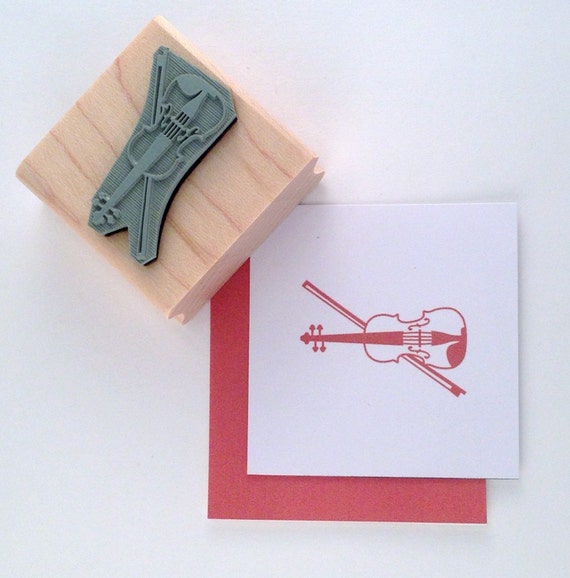 Violin Rubber Stamp