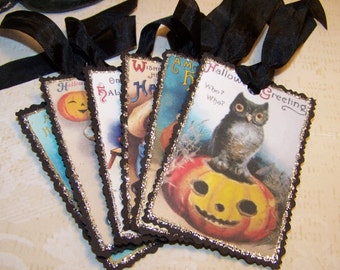 Halloween Tags Witch's Spells and Potions Vintage