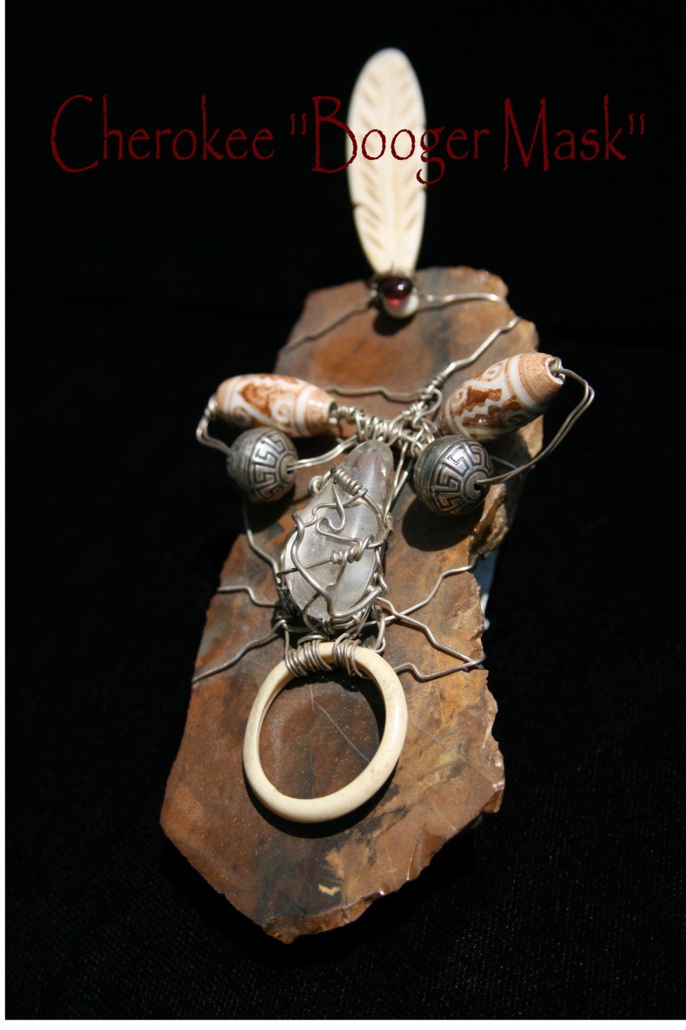 Cherokee Booger Mask Hand Sculpture/ Wall Hanging