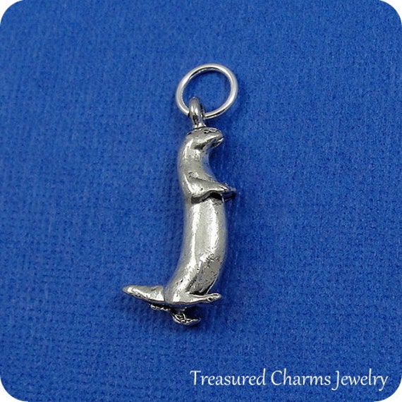 Otter Charm Silver Plated Otter Charm for Necklace or