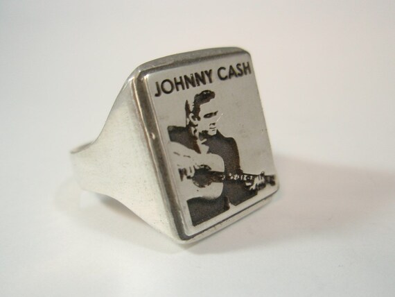 JOHNNY CASH Ring Solid Sterling Silver 925 Portrait by silver999