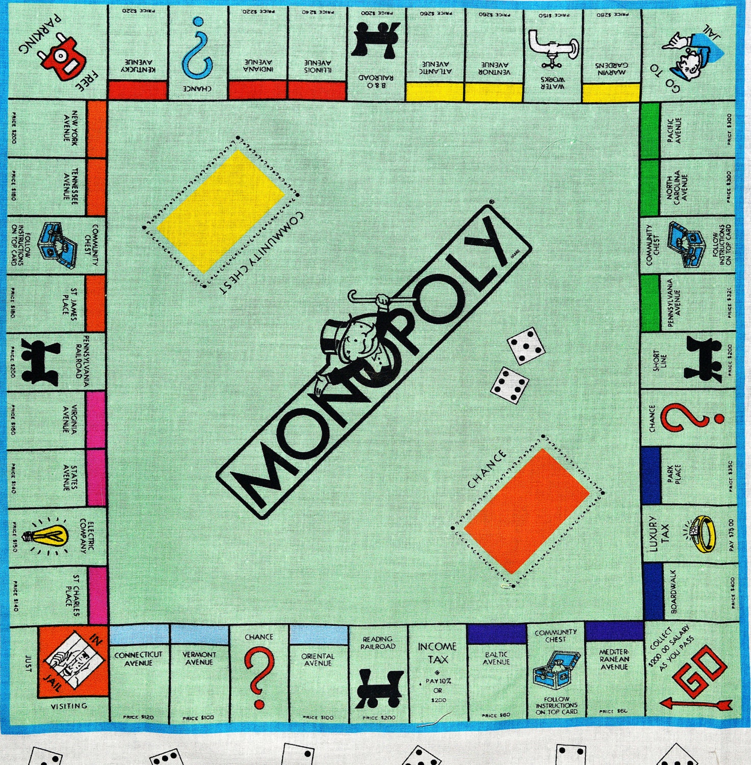 Monopoly fabric pillow cover fabric panelcotton