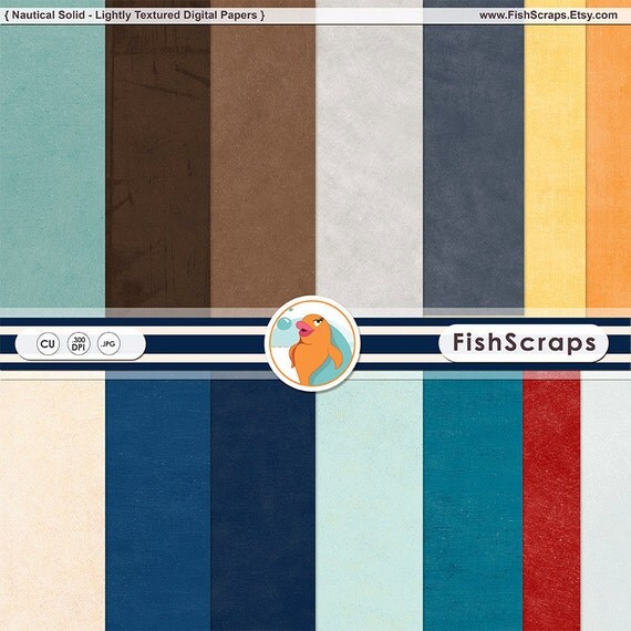 Nautical Solid Cardstock Red & Blue Textured by FishScraps on Etsy