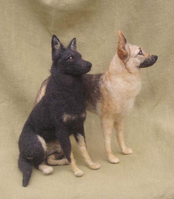 Items similar to Needle felted dog, custom portrait of your pet, 11-12 ...