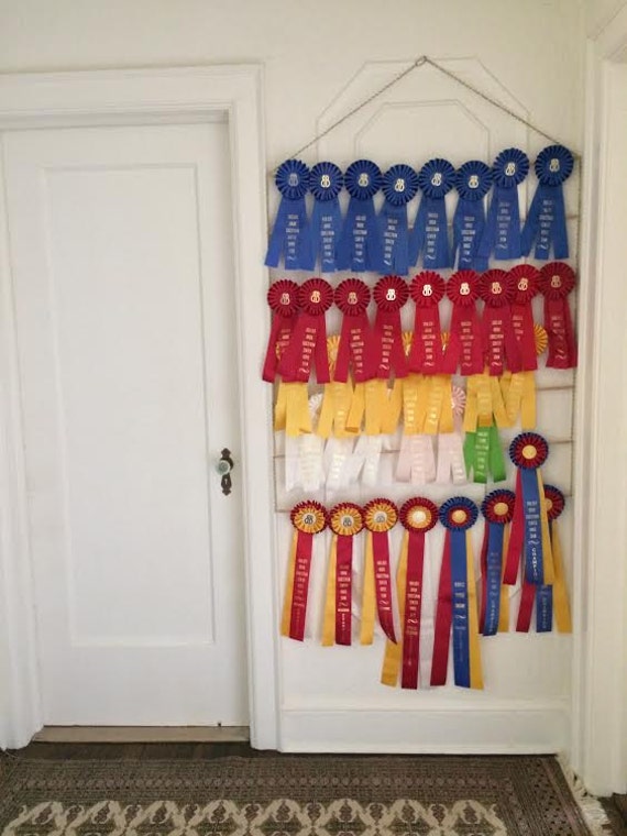 Custom Equestrian Hanging Ribbon Rack 1 ROWS by jessicacoates