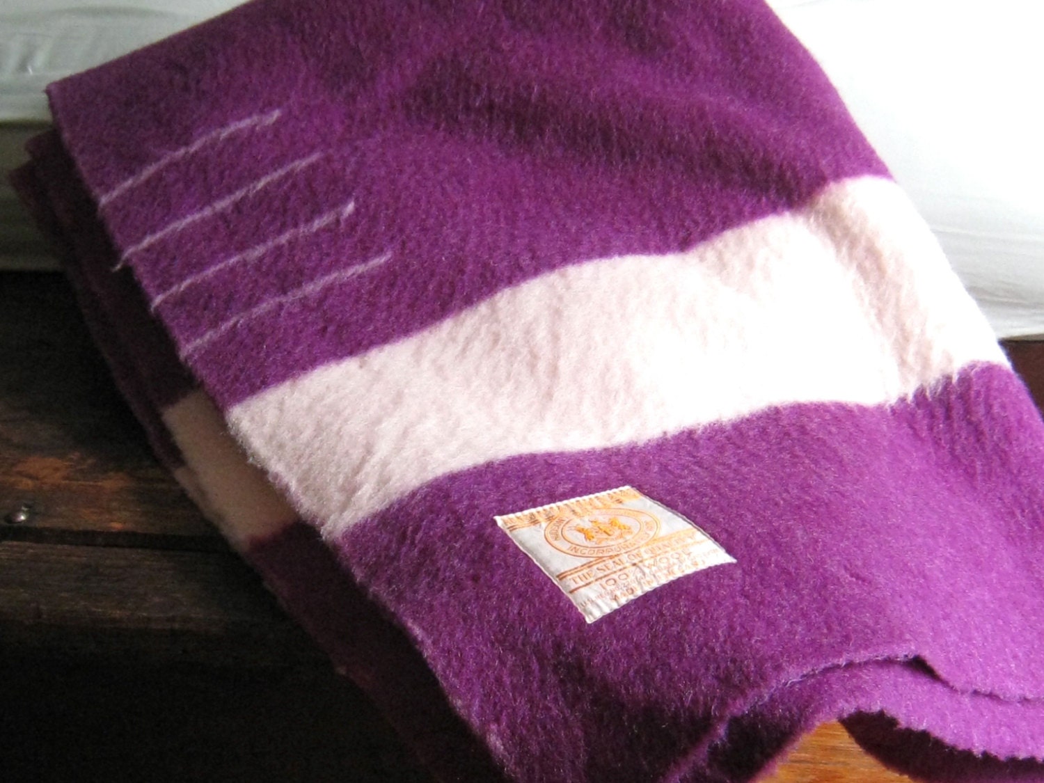 Purple Hudson Bay Blanket Four Point Coronation Blanket 1953