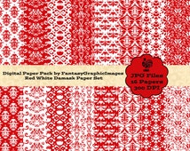 Popular items for white damask paper on Etsy