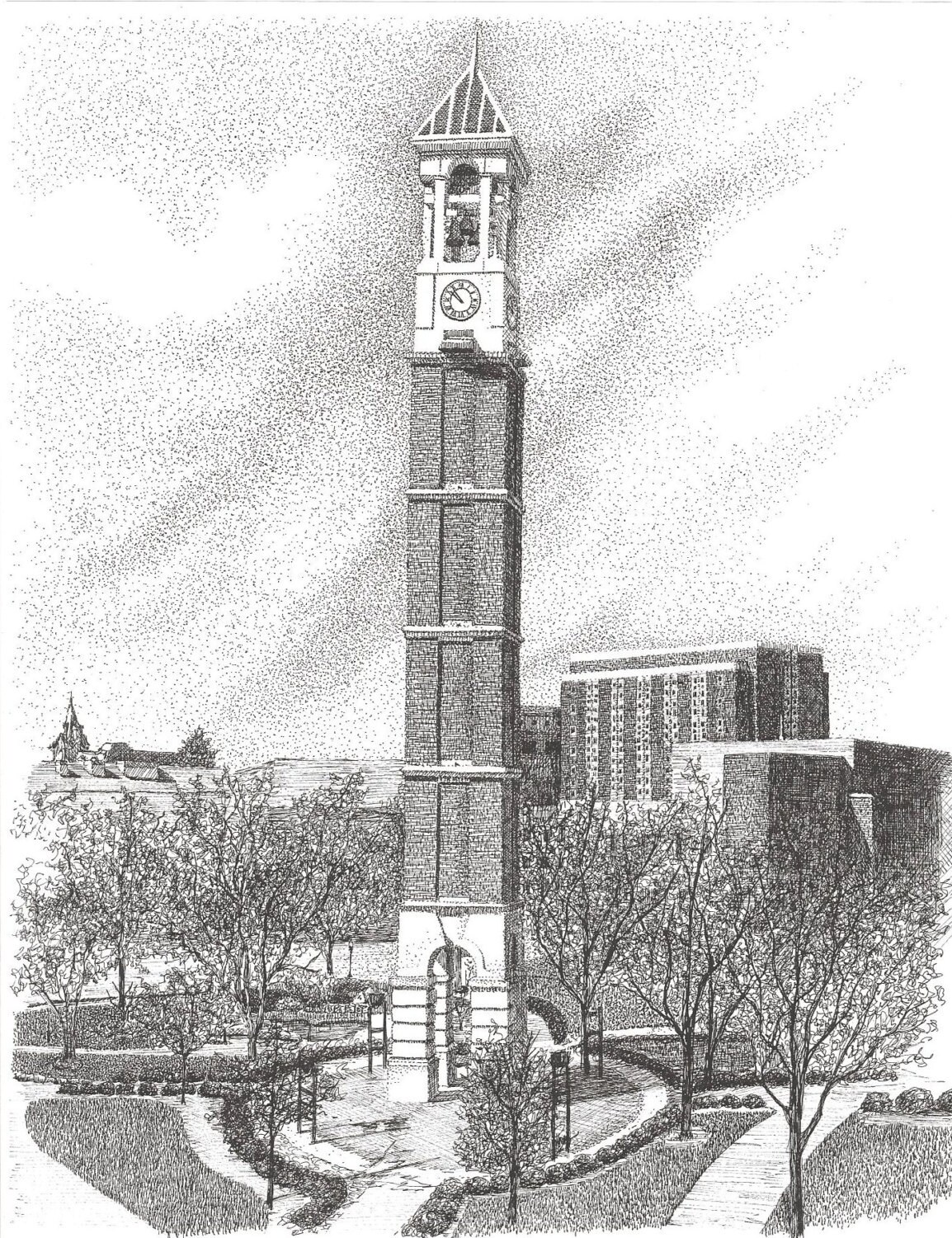 Purdue University Bell Tower digital file by HUBERart on Etsy