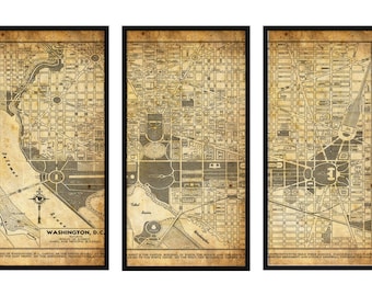1900 Chicago Street Map Vintage Print Poster by TheMapShop on Etsy